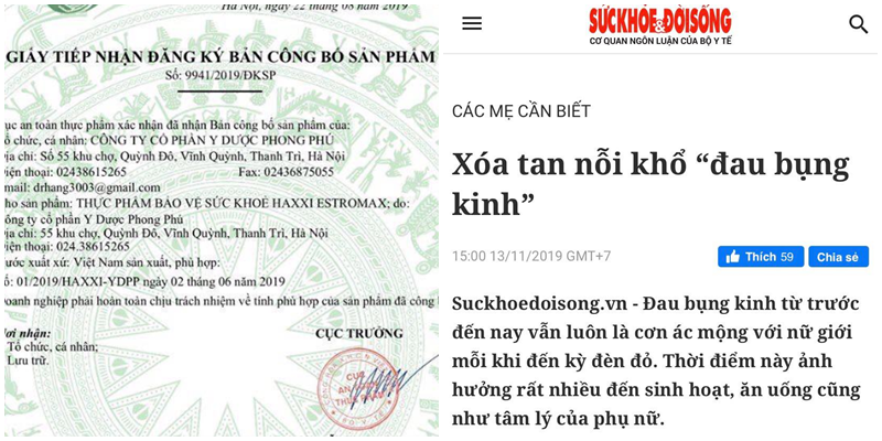 Haxxi Estromax hỗ trợ điều hòa kinh nguyệt, tăng nội tiết tố