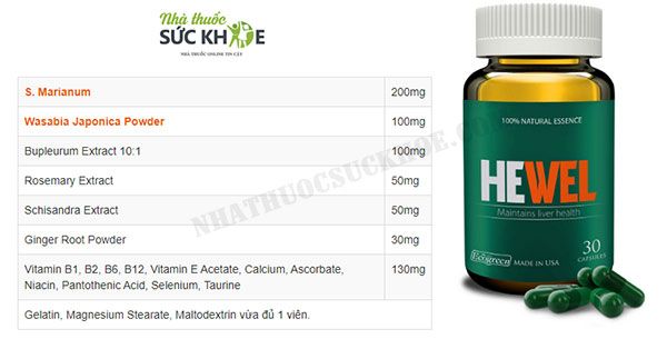 Viên uống Hewel 30 viên giải độc gan chính hãng Mỹ, Giá tốt