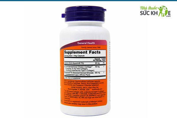 Viên Uống Collagen Type 2 UC II Now Chính Hãng Của Mỹ - Nhà Thuốc Đức Tín