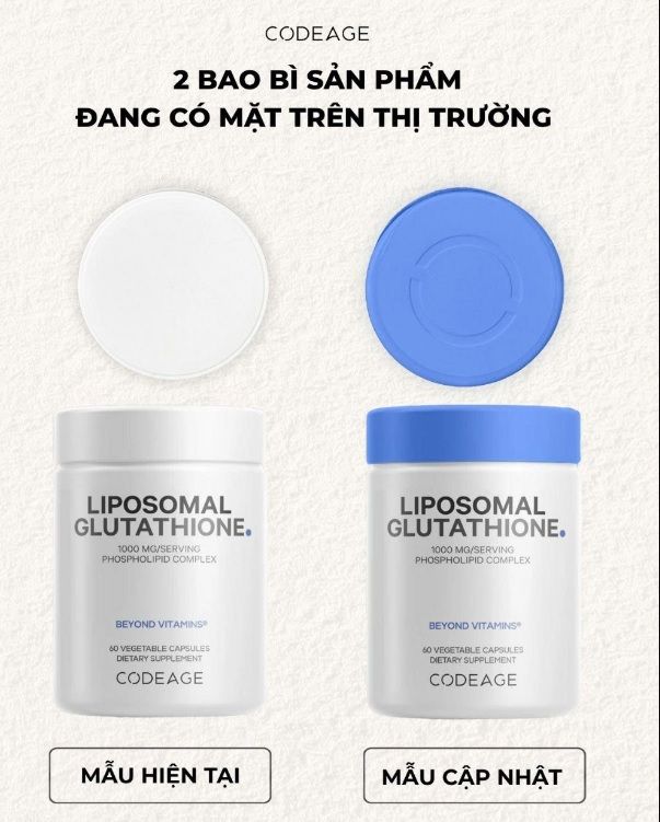 Viên uống trắng da Liposomal Glutathione 1000mg Codeage