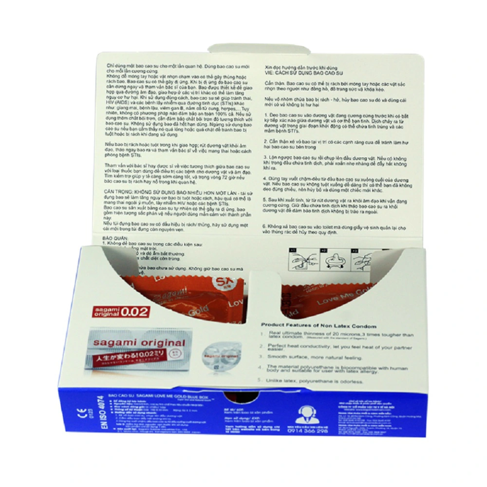 (Hàng công ty) Bao cao su siêu mỏng Sagami Love Me Gold hộp 10 cái
