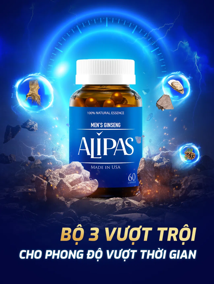 (Hàng công ty) Viên uống sâm Alipas Platinum cho nam giới