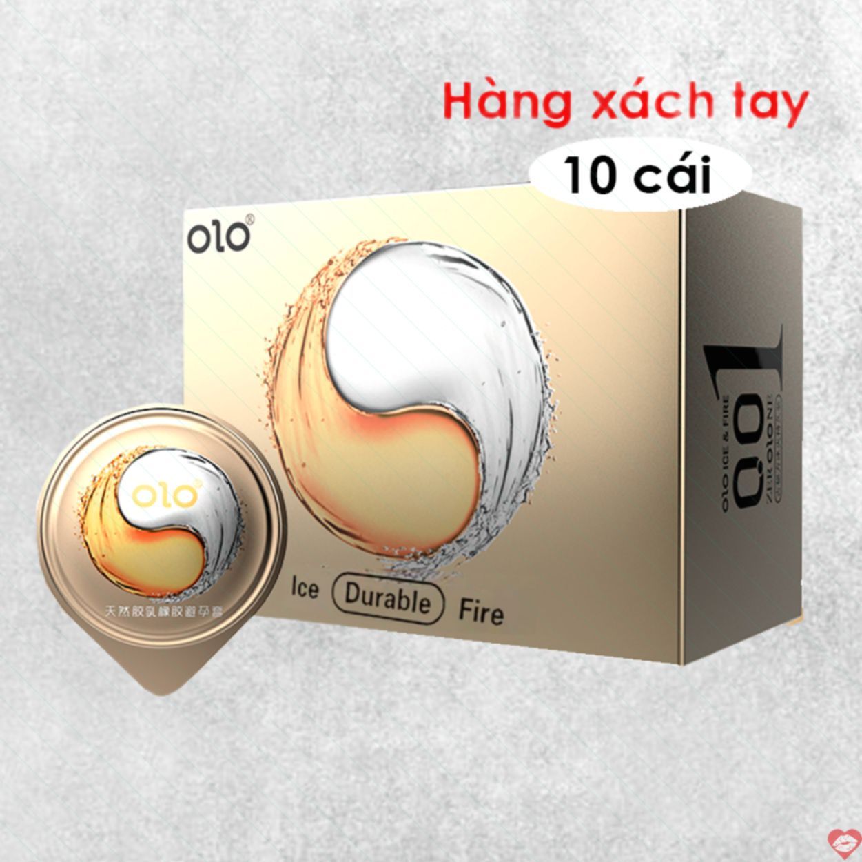 Bao cao su siêu mỏng OLO 0.01 Lửa Băng kéo dài cực đỉnh hộp 10