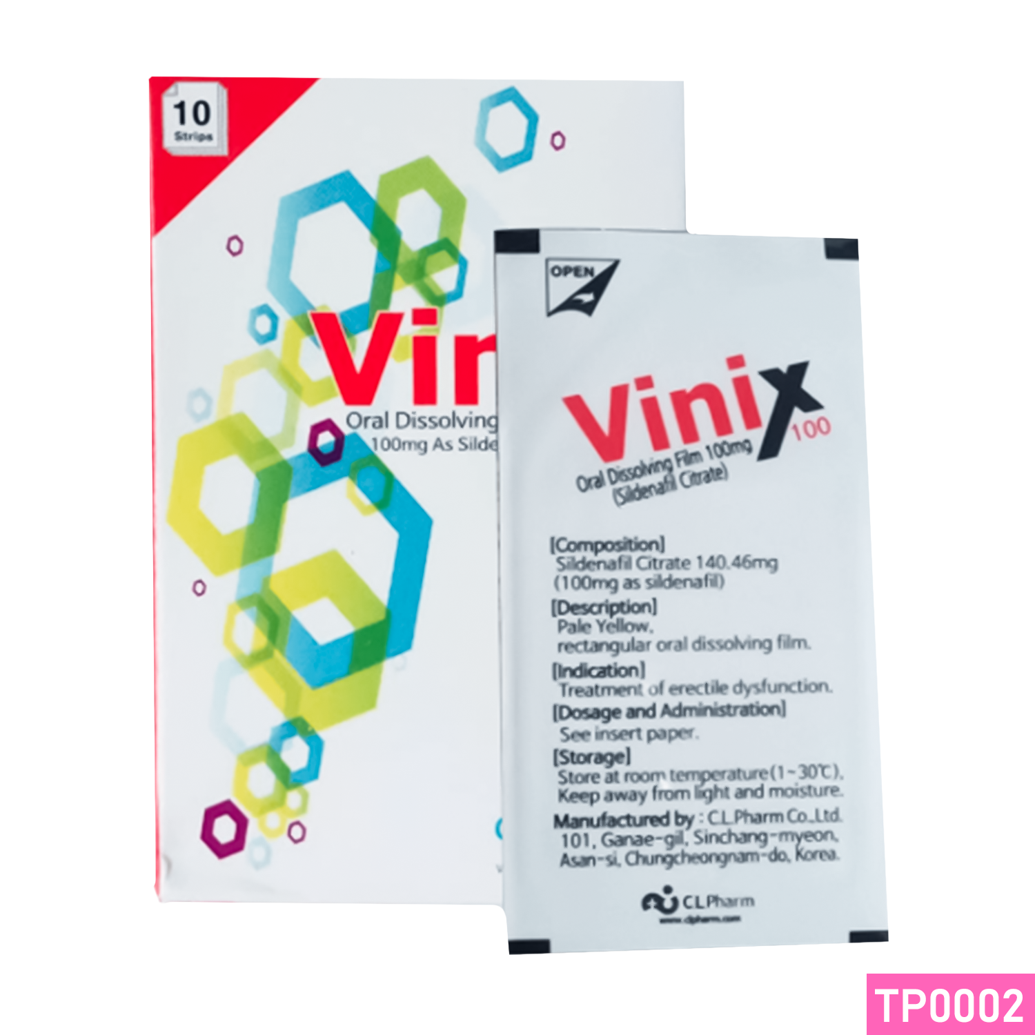 Tem ngậm hỗ trợ cương và kéo dài nam giới Vinix 100mg hộp 10 tem