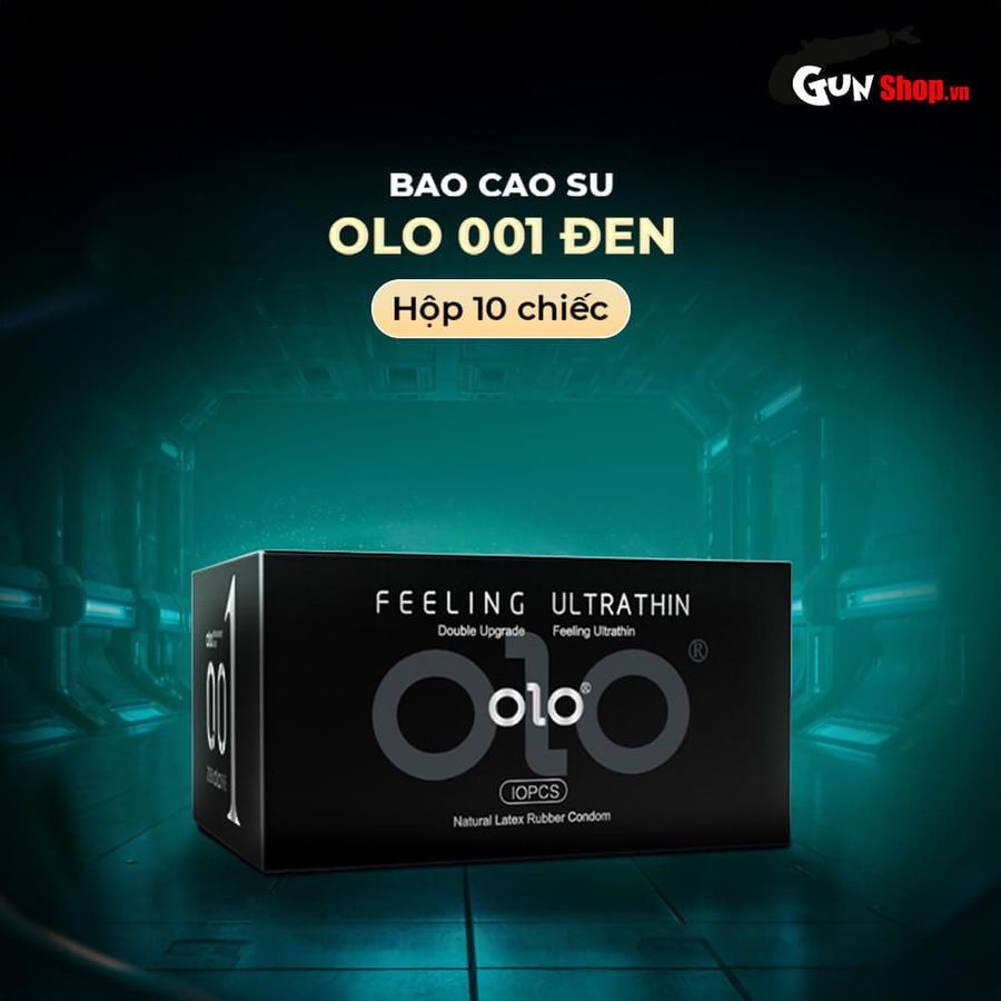 Bao cao su OLO 0.01 Đen - Siêu mỏng, hương vani - Hộp 10 cái
