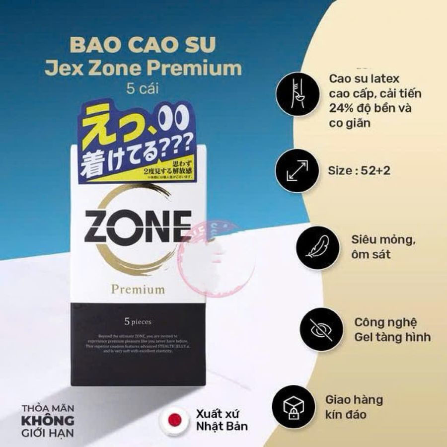 Bao Cao Su Siêu Mỏng Jex Zone Premium Cao Cấp Chính Hãng