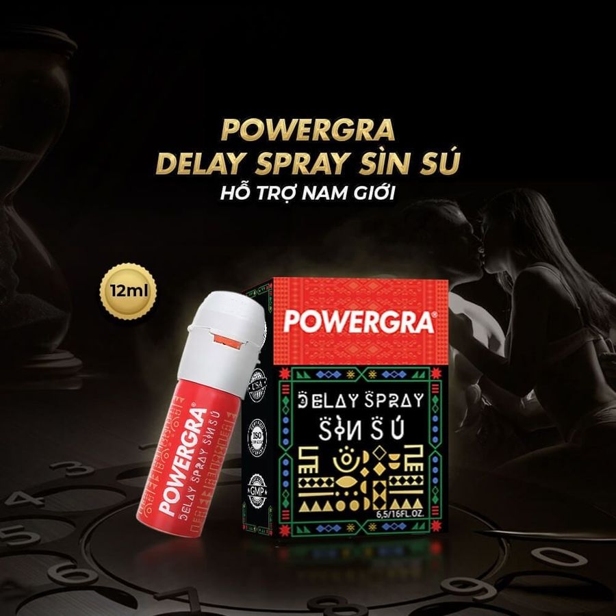 Chai xịt Powergra Delay Spray Sìn Sú kéo dài thời gian - Chai 12m