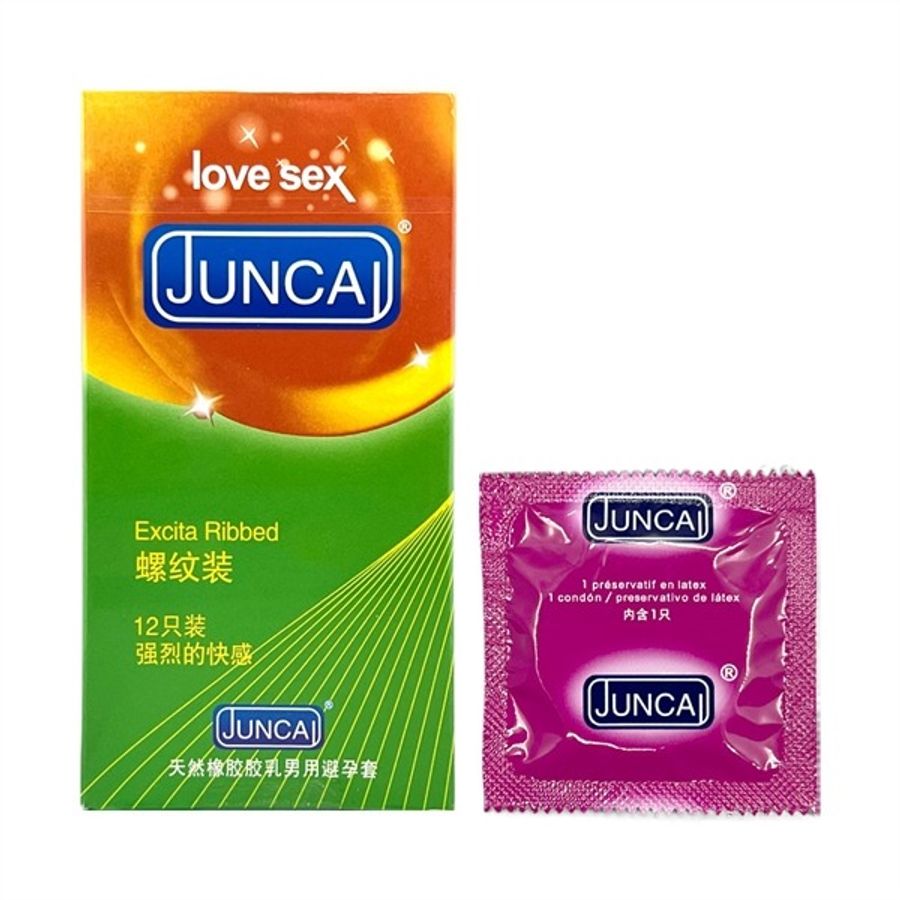 Bao cao su siêu mỏng kéo dài thời gian Juncai Excita Ribble 12 cá